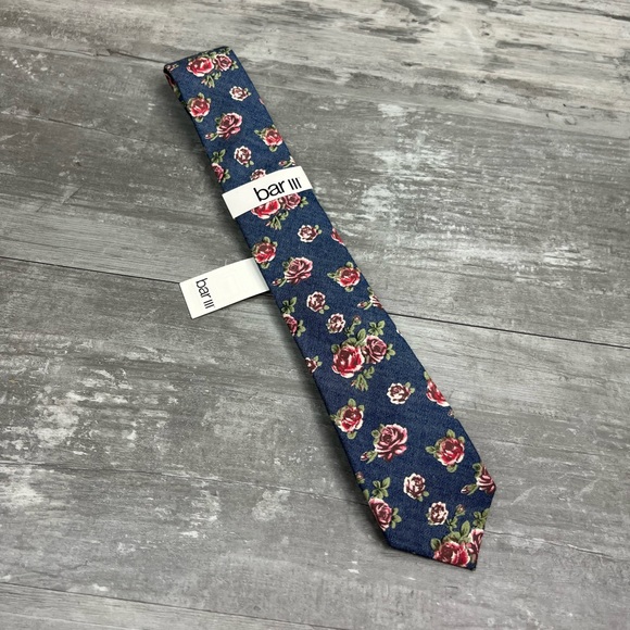Bar III | Accessories | Bar Iii Nwt Blue W Rose Floral Pattern Cotton ...